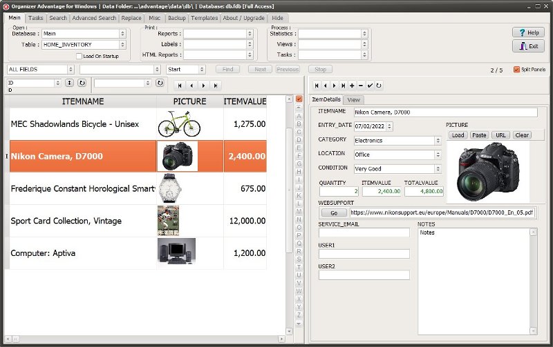 Inventory Management Software for Windows | Inventory Organizer Advantage