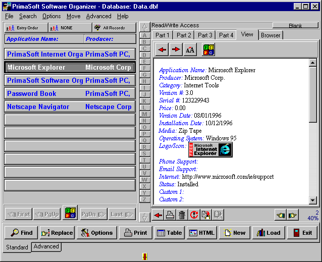 Main Window / View Page 5