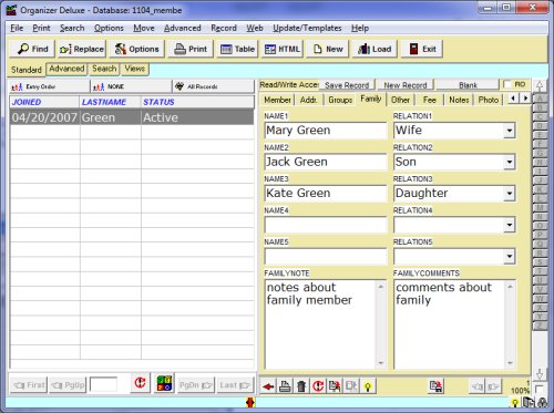 Free Membership Manager Database Template For Organizer Advantage 